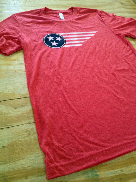 Tennessee state and Tri star design, flag style – Circa Wear